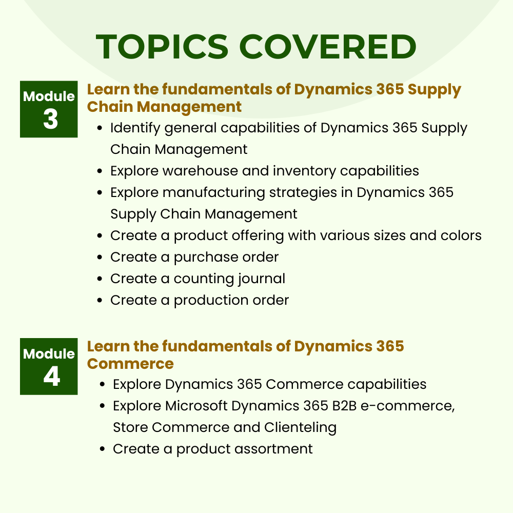 MB-920: Microsoft Dynamics 365 Fundamentals (ERP) Instructor Led Onlin ...