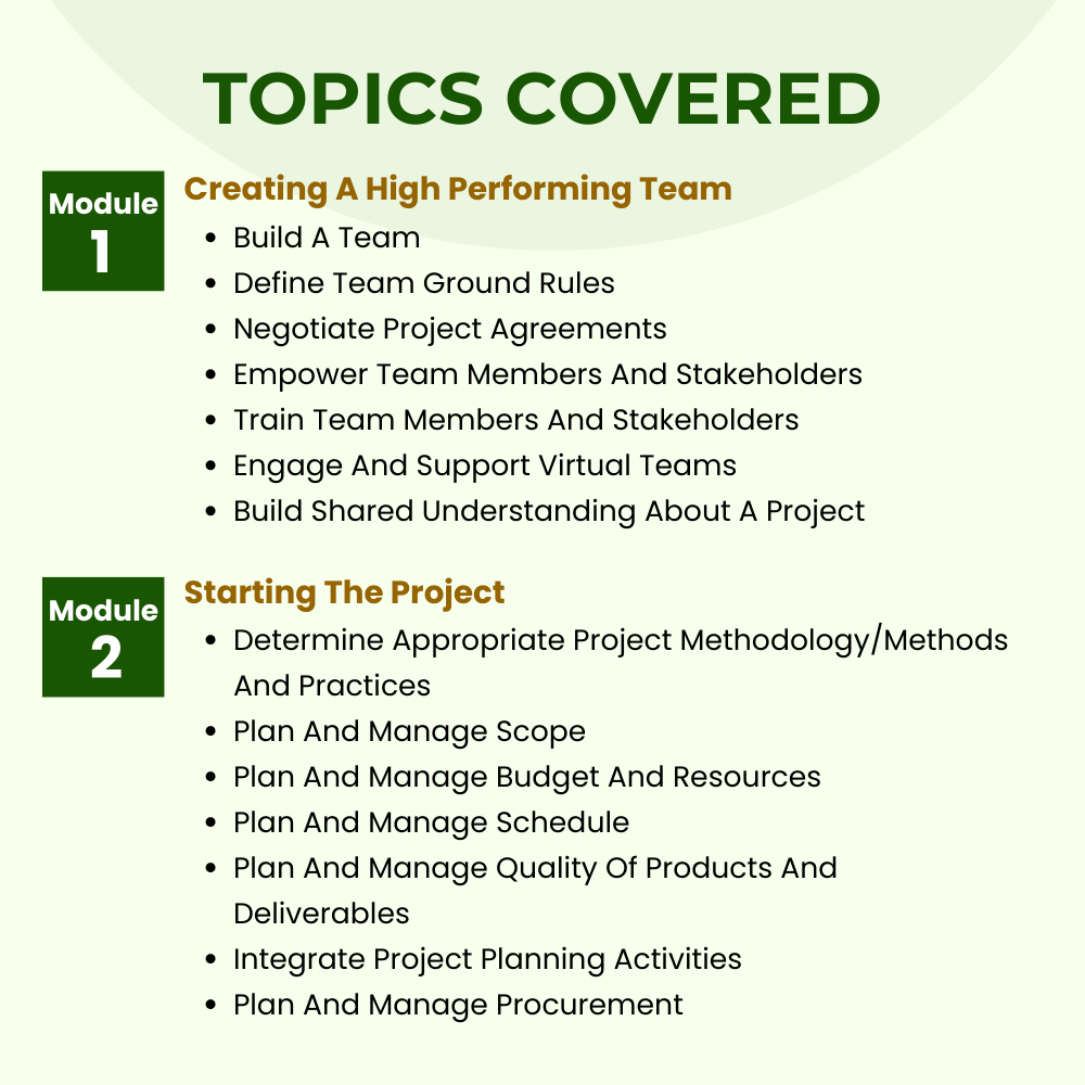 Project Management Professional Certification Training Courses ...